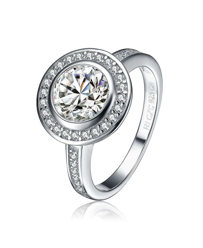 Genevive Sterling Silver Cubic Zirconia Jewel Ring Collection - Macy's