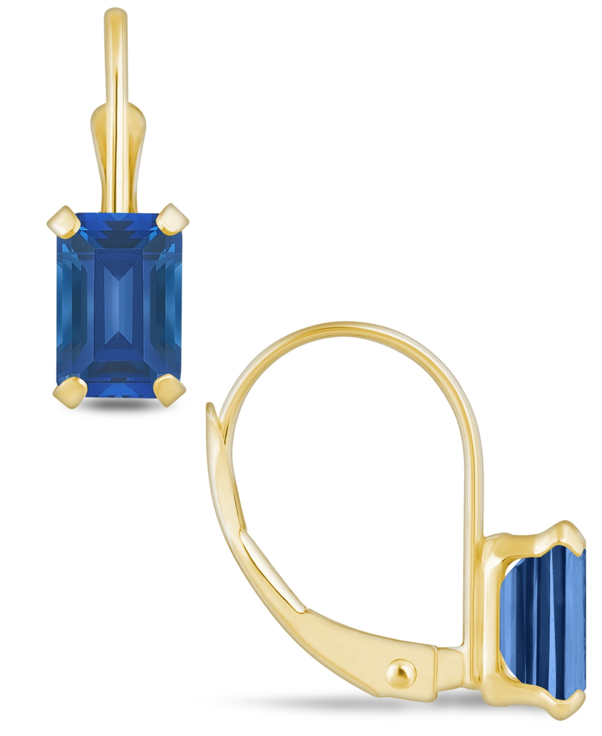 Click here for Macys Gemstone Leverback Earrings in 10K Yellow Go... prices