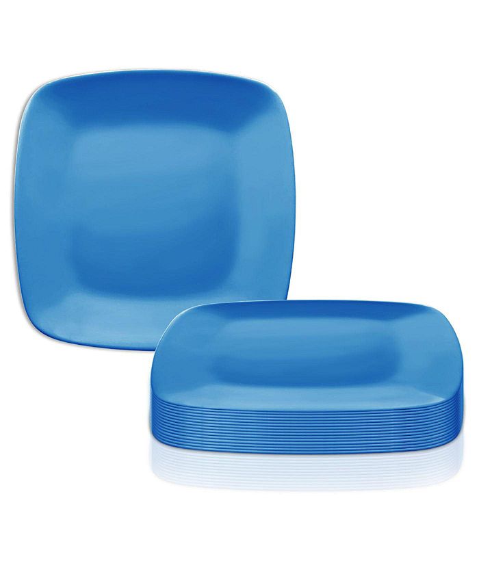 Smarty Had A Party 8.5" Blue Flat Rounded Square Disposable Plastic ...