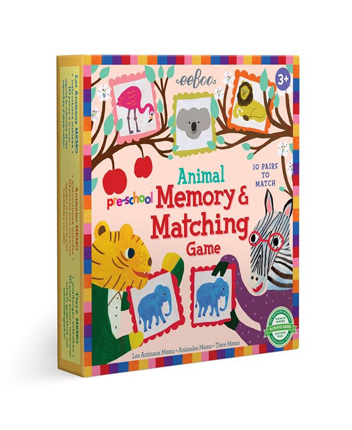 Eeboo Pre-School Animal Memory and Matching Game - Macy's