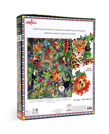 Eeboo Piece and Love Amazon Rainforest 1000 Piece Square Adult Jigsaw ...