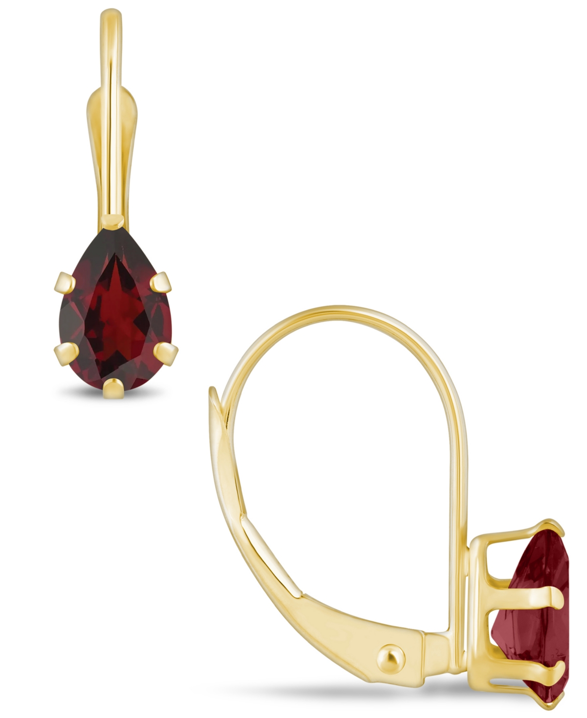 Click here for Macys Gemstone Leverback Earrings in 10K Yellow Go... prices