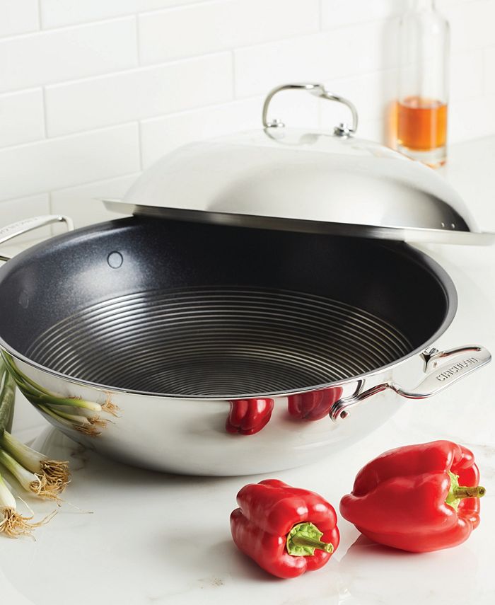 Circulon Clad Stainless Steel 14" Induction Wok with Glass Lid and ...
