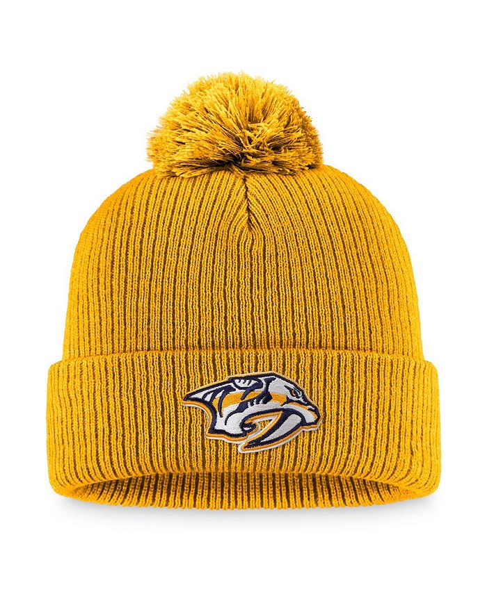Fanatics Men's Gold Nashville Predators Core Primary Logo Cuffed Knit ...