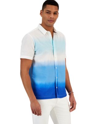 Sun + Stone Men's Rafferty Dip-Dye Short-Sleeve Shirt, Created for Macy ...