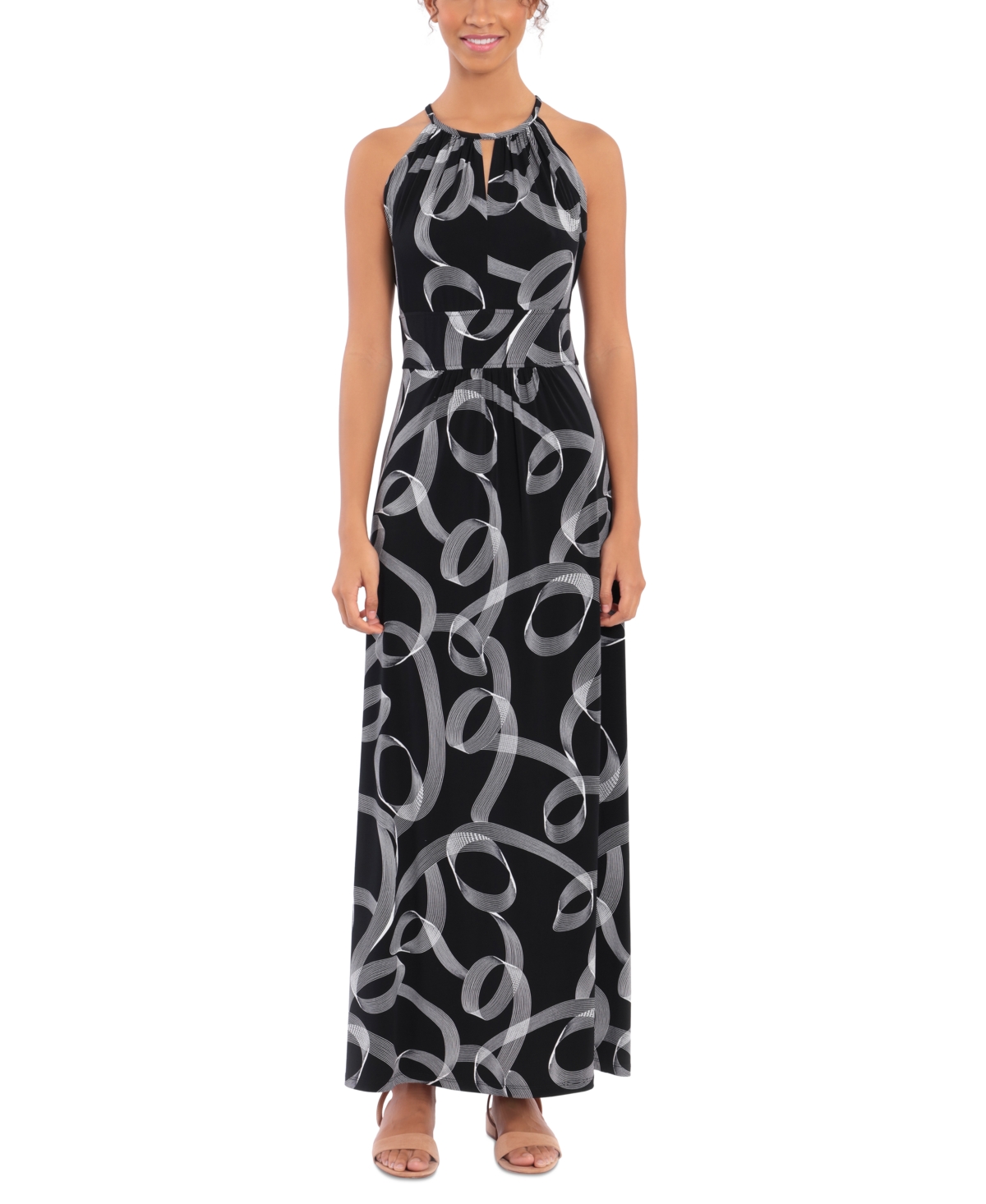 Click here for London Times Womens Printed Jersey Halter-Neck Max... prices
