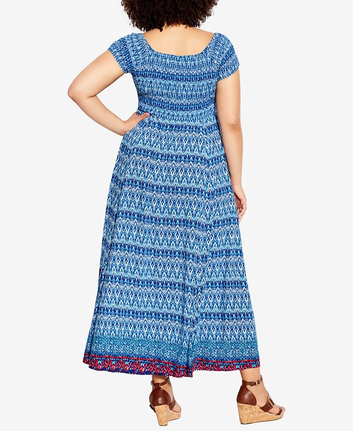 Avenue Plus Size Paelynn Border Dress - Macy's