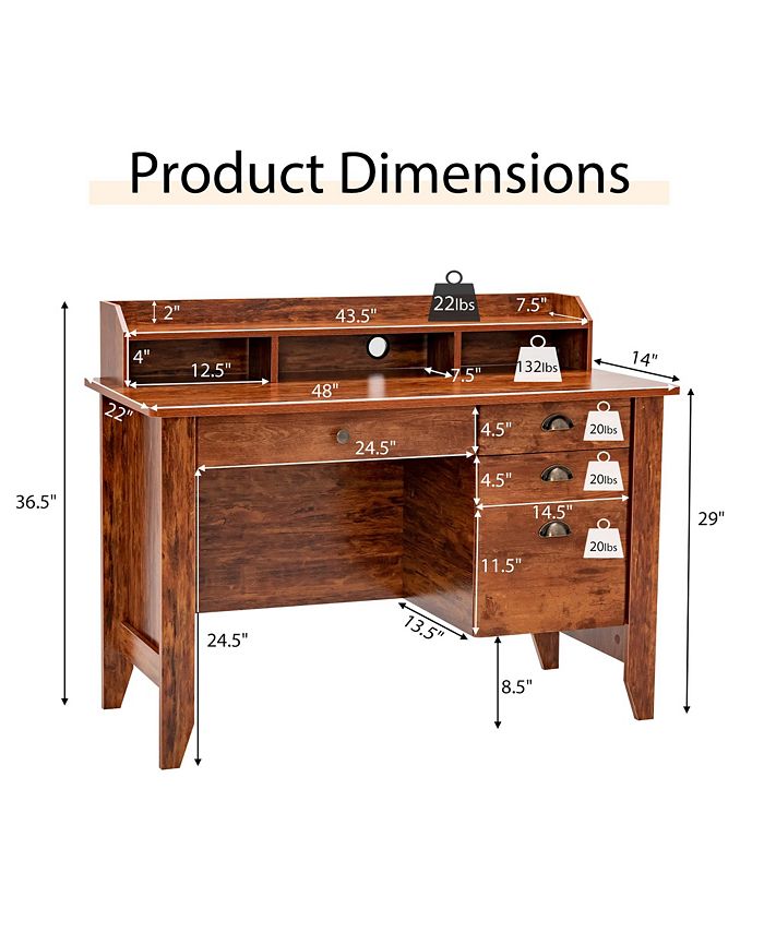 Costway Computer Desk PC Laptop Writing Table Workstation Home - Macy's