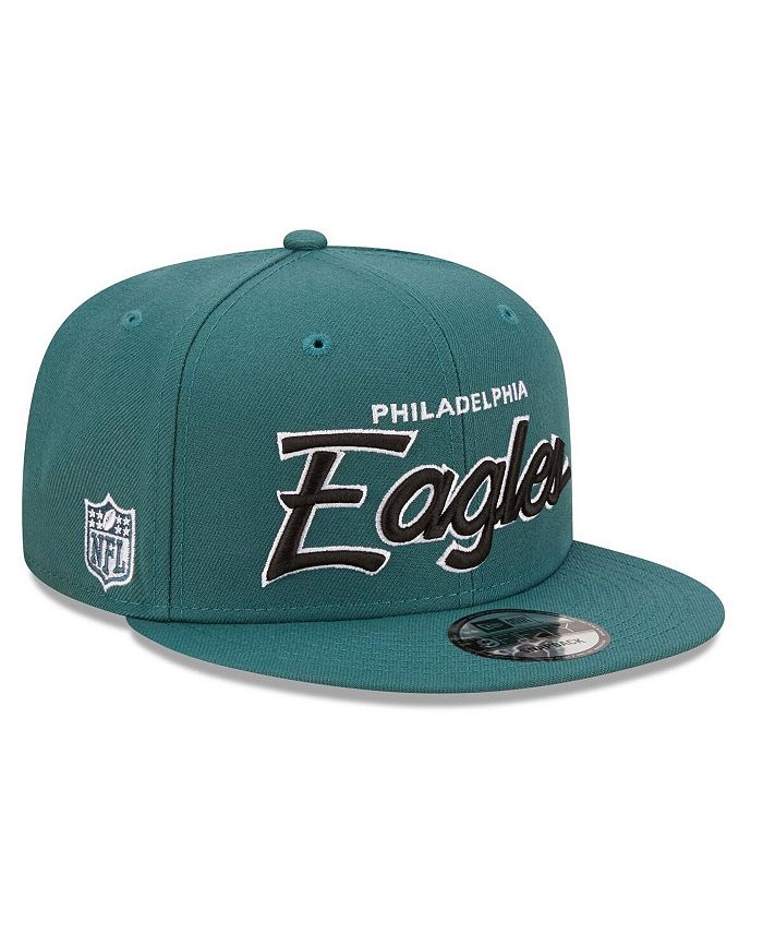 New Era Men's Midnight Green Philadelphia Eagles Script 9FIFTY Snapback ...