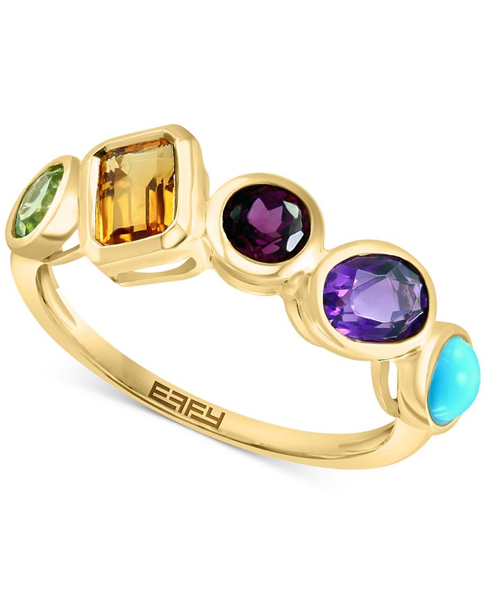 EFFY Collection EFFY® Multi-Gemstone Bezel Statement Ring (1-7/8 ct. t.w.) in 14k Gold - Macy's