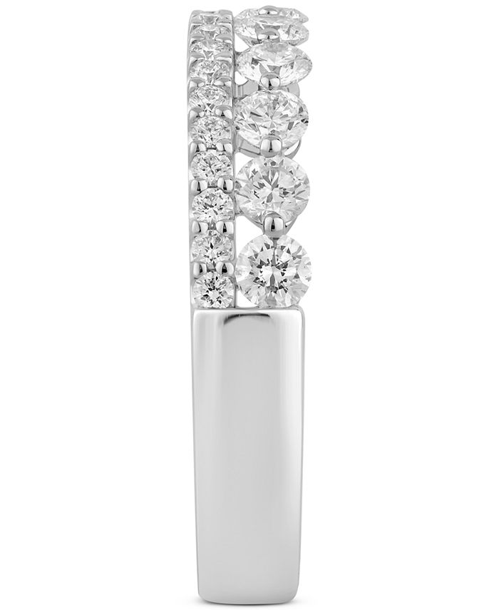 Macy's Diamond Double Row Band (1 ct. t.w.) in 14k White Gold - Macy's