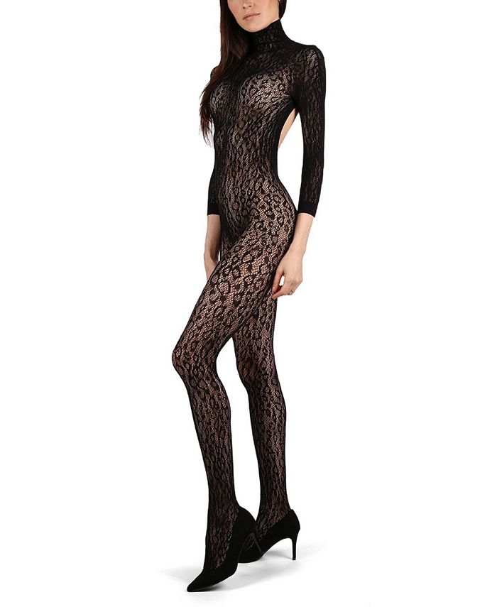 Memoi Womens Wild Leopard Long Sleeve Seamless Body Stocking Macys