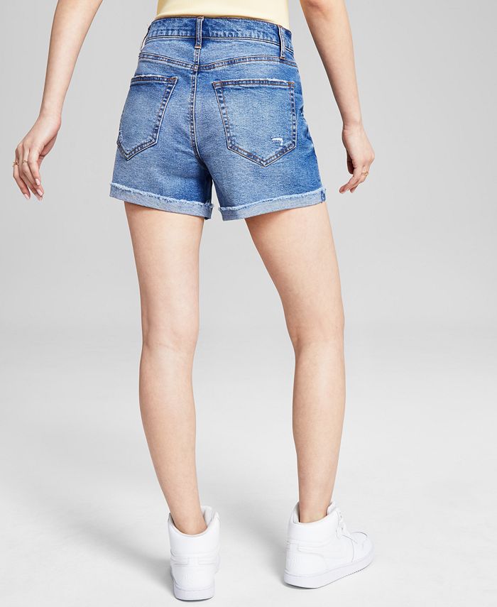 And Now This Women's Cuffed High-Rise Jean Shorts - Macy's