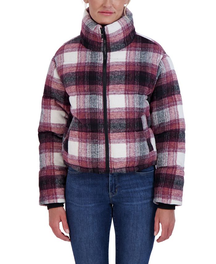 Sebby Women's Plaid Puffer Jacket - Macy's
