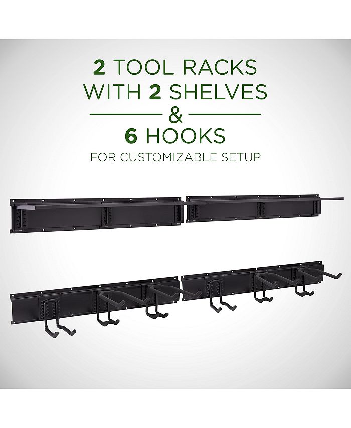 Raxgo Wall-Mounted Tool Racks with Storage Shelves and Hooks - Macy's