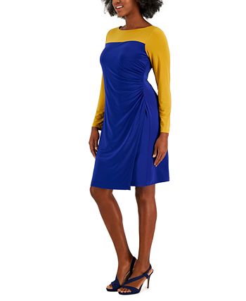 Kasper Ginger Colorblocked Midi Shift Dress - Macy's