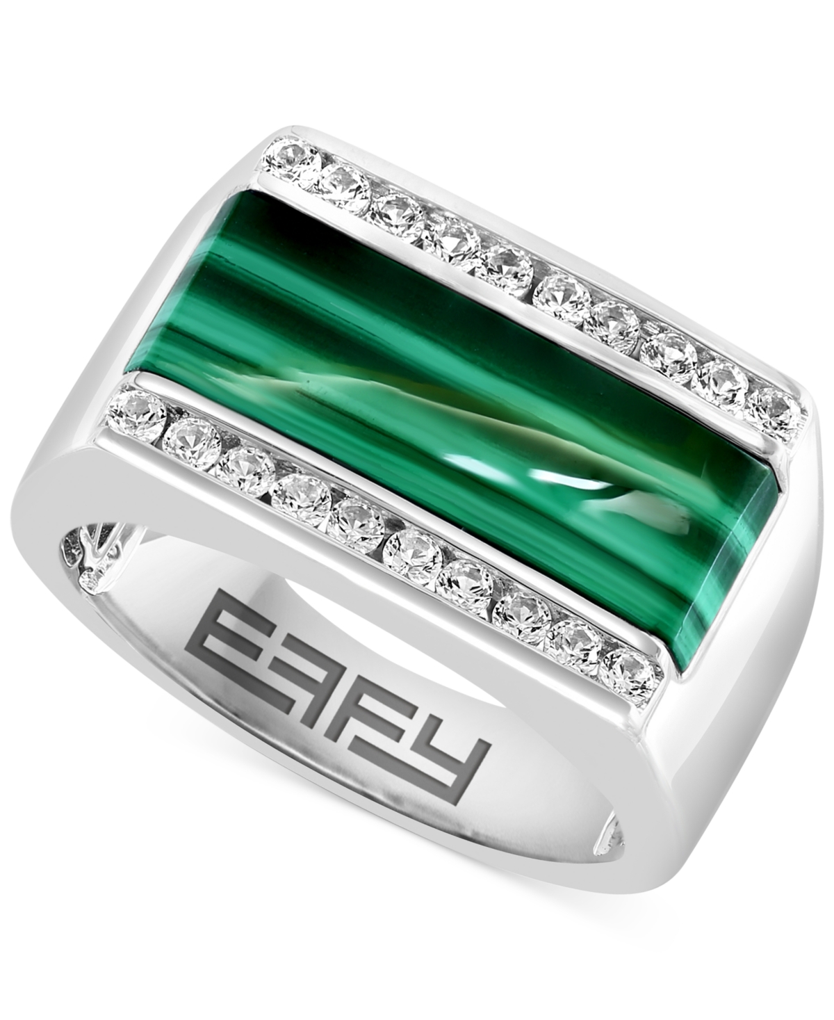 Effy Collection Effy Men's Malachite & White Sapphire (1/2 Ct. T.w ...