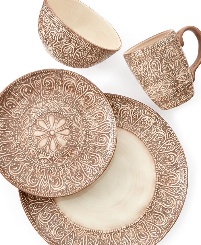 Maison Versailles Colette Taupe 4-Piece Place Setting - Macy's