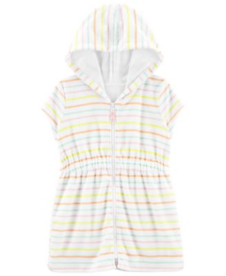 Carter's Baby Girls Multicolor Striped Hooded Swim Cover Up - Macy's