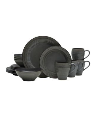 Mikasa Swirl Graphite 16 Piece Dinnerware Set, Service for 4 - Macy's