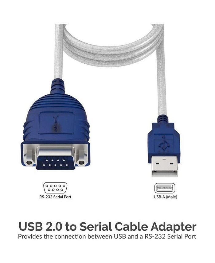 Sabrent CB-DB9P USB 2.0 To Serial DB9 Male 9 Pin RS232 Cable Adapter ...