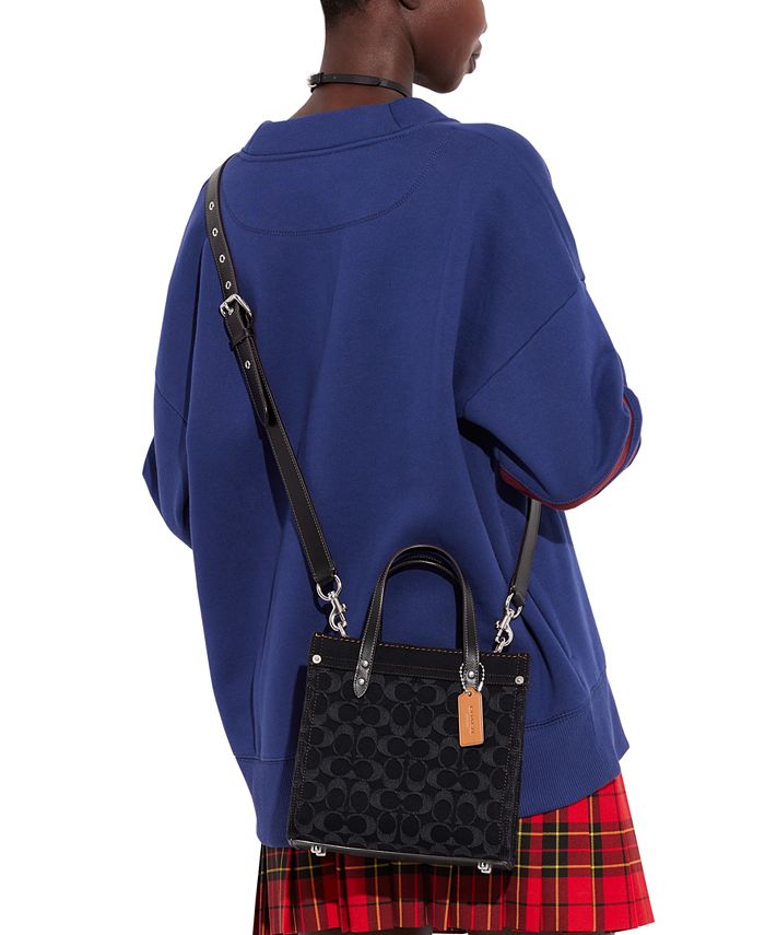 COACH Signature Washed Denim Small Field Tote 22 - Macy's