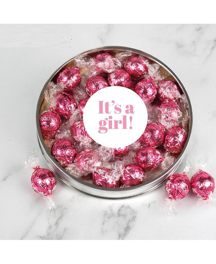 Just Candy It's a Girl Baby Shower Candy Gift Tin with Chocolate Pink ...