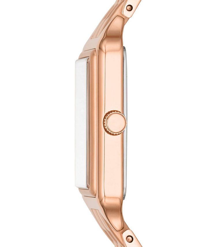 Fossil Women's Raquel Three-Hand Date Rose Gold-Tone Stainless Steel ...
