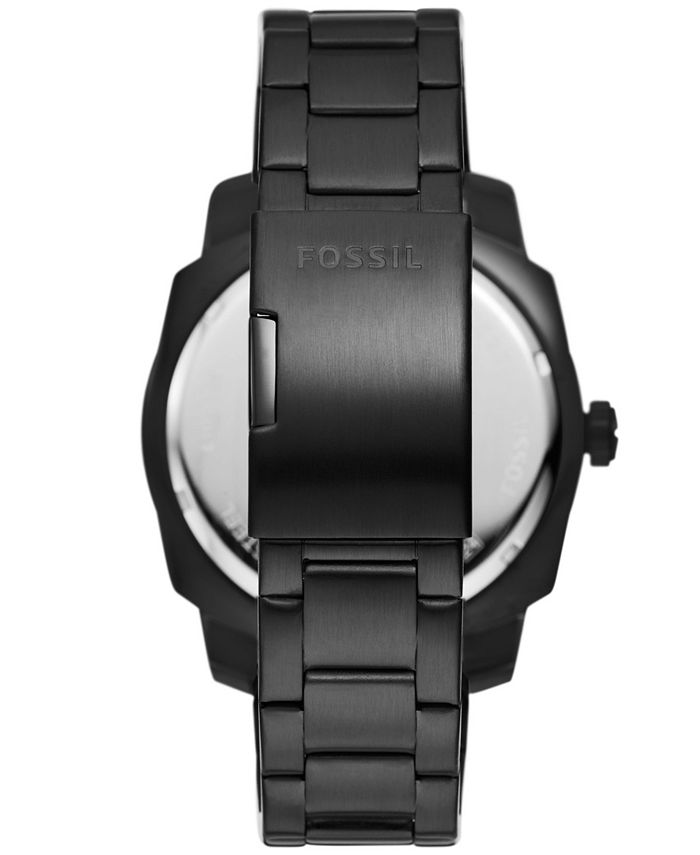 Fossil Men's Machine Quartz Black Stainless Steel Bracelet Watch, 49mm ...