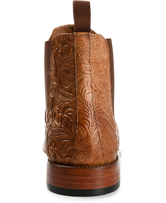 Taft Men's Jude Floral Embossed Leather Chelsea Boots - Macy's