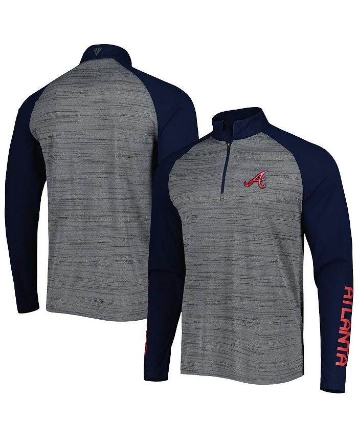 LevelWear Men's Heathered Gray, Navy Atlanta Braves Vandal Raglan ...