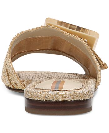 Sam Edelman Women's Bambi Raffia Buckle Slide Sandals - Macy's