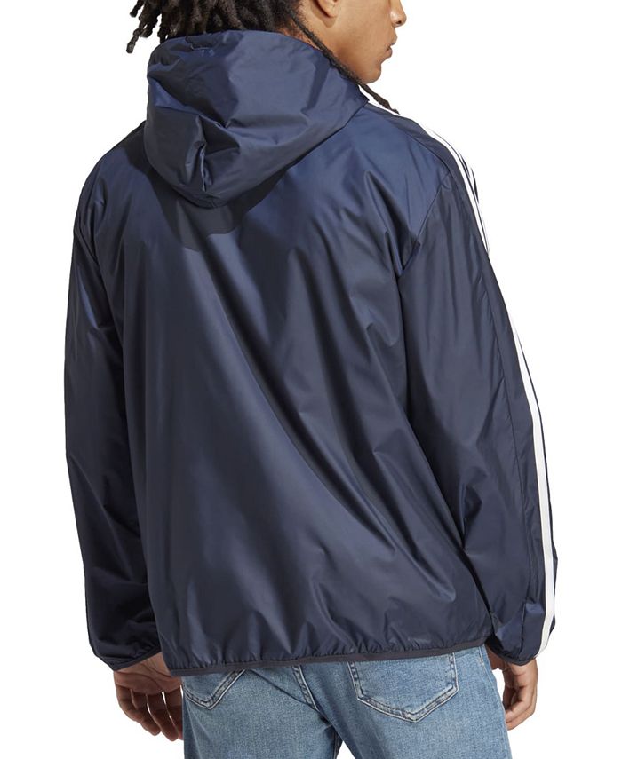 adidas Men's Essentials Woven Three-Stripes Logo Windbreaker - Macy's