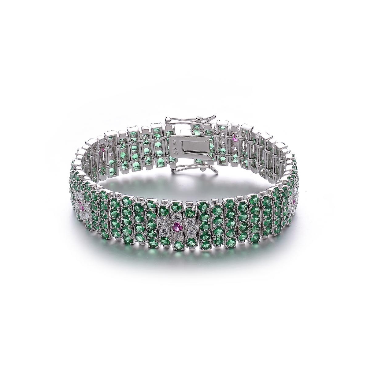 Click here for Sterling Silver with Colored Cubic Zirconia Wide E... prices