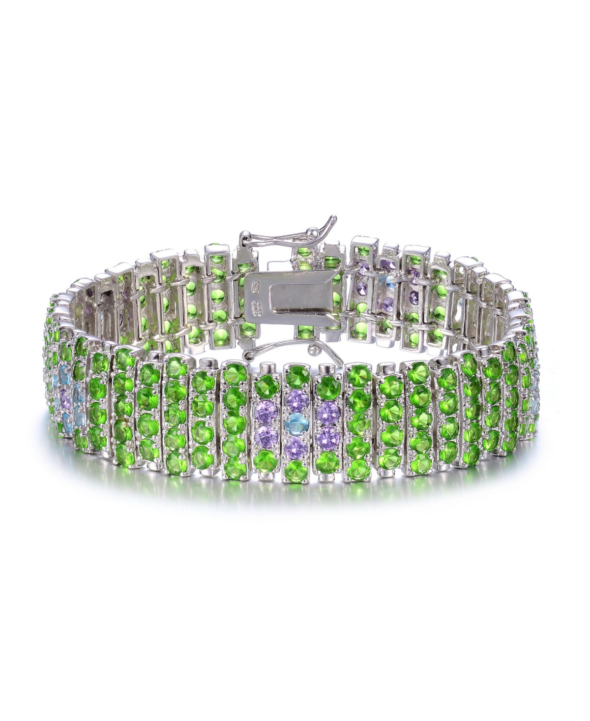 Click here for Sterling Silver with Colored Cubic Zirconia Wide E... prices