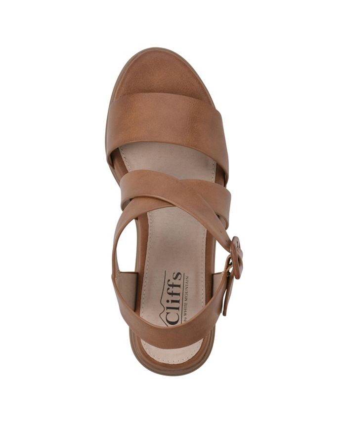 Cliffs by White Mountain Women's Cordovan Stacked Heel Strappy Dress ...