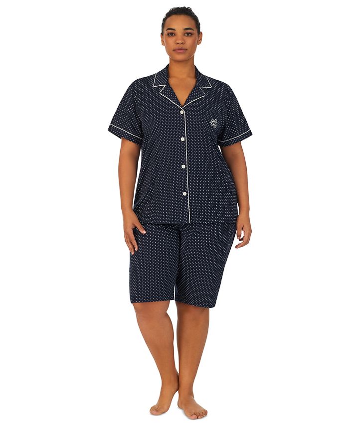 Lauren Ralph Lauren Bermuda Plus Size Printed Cotton Pajama Set ...