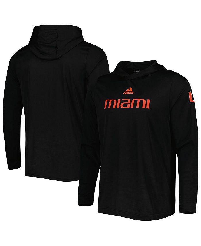 adidas Men's Black Miami Hurricanes Stadium Wordmark HEAT.RDY Long ...