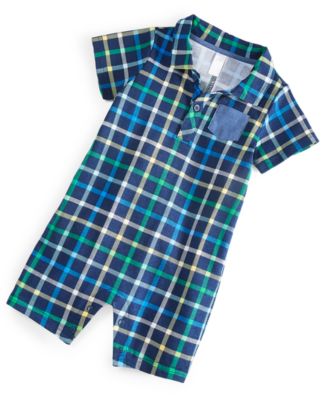 First Impressions Baby Boys Crayon Plaid Sunsuit, Created for Macy's - Macy's