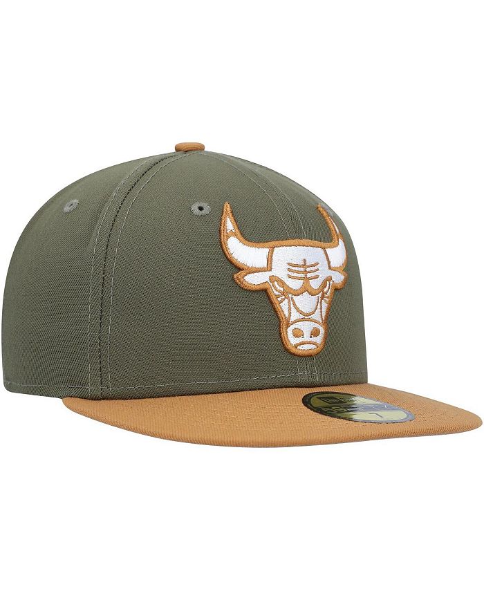 New Era Men's Olive, Orange Chicago Bulls Two-Tone 59FIFTY Fitted Hat ...