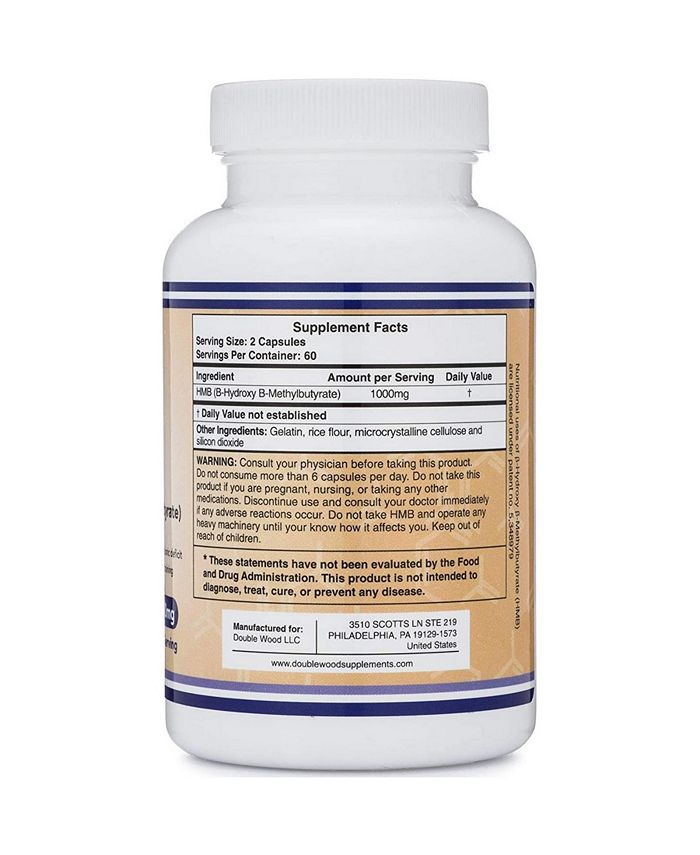 Double Wood Supplements HMB - 120 capsules, 1000 mg servings - Macy's