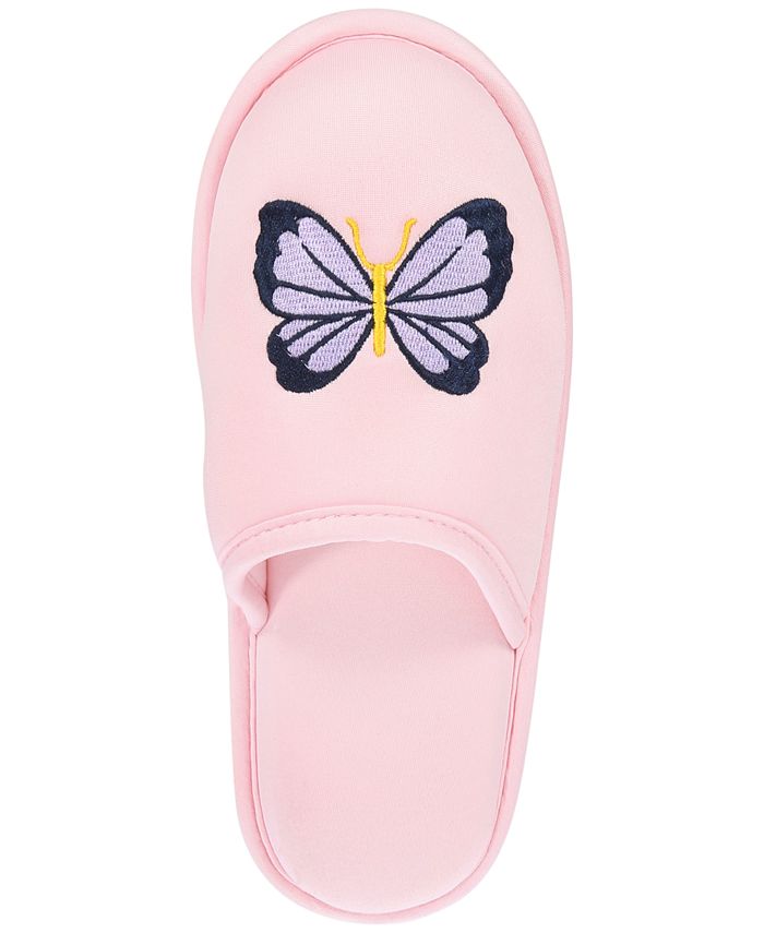 Charter Club Women's Embroidered Butterfly Slippers, Created for Macy's ...