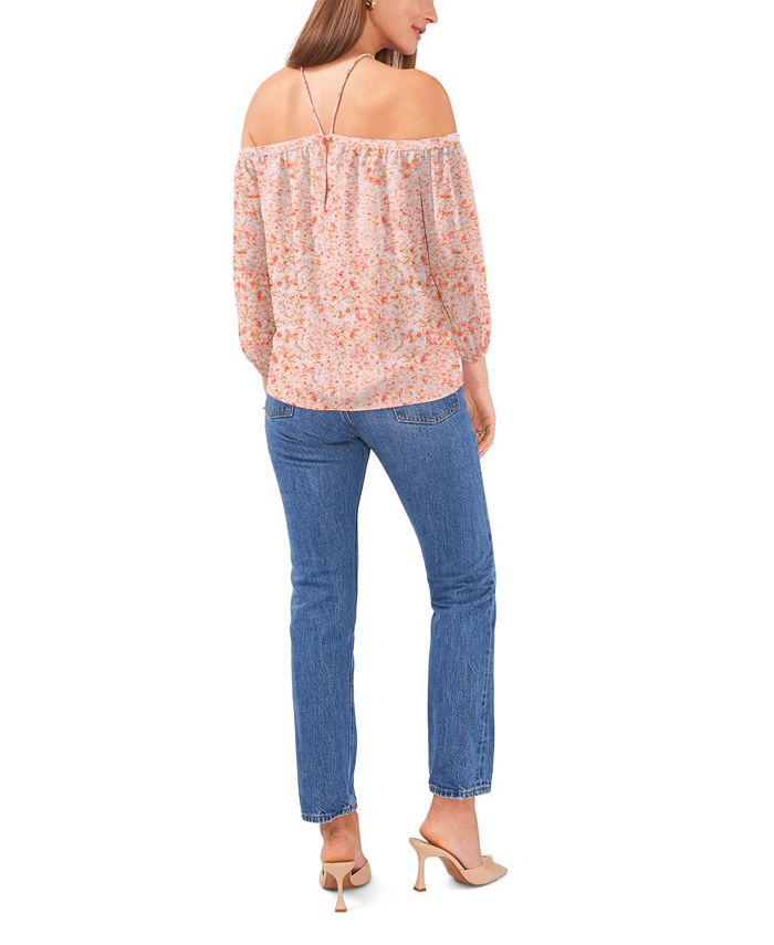 1.STATE Women's Long Sleeve Cold Shoulder High Neck Blouse - Macy's