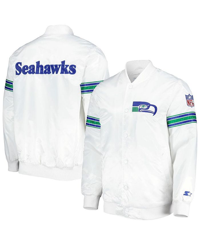 Starter Men's White Seattle Seahawks The Power Forward Full-Snap Jacket ...