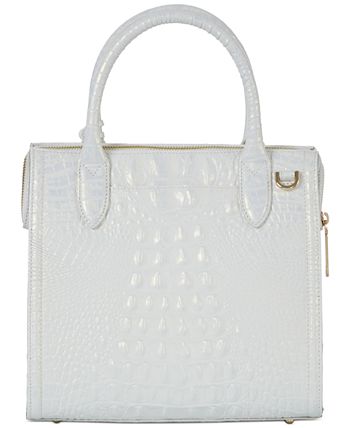 Brahmin Caroline Shell White Mayfield Small Leather Satchel - Macy's