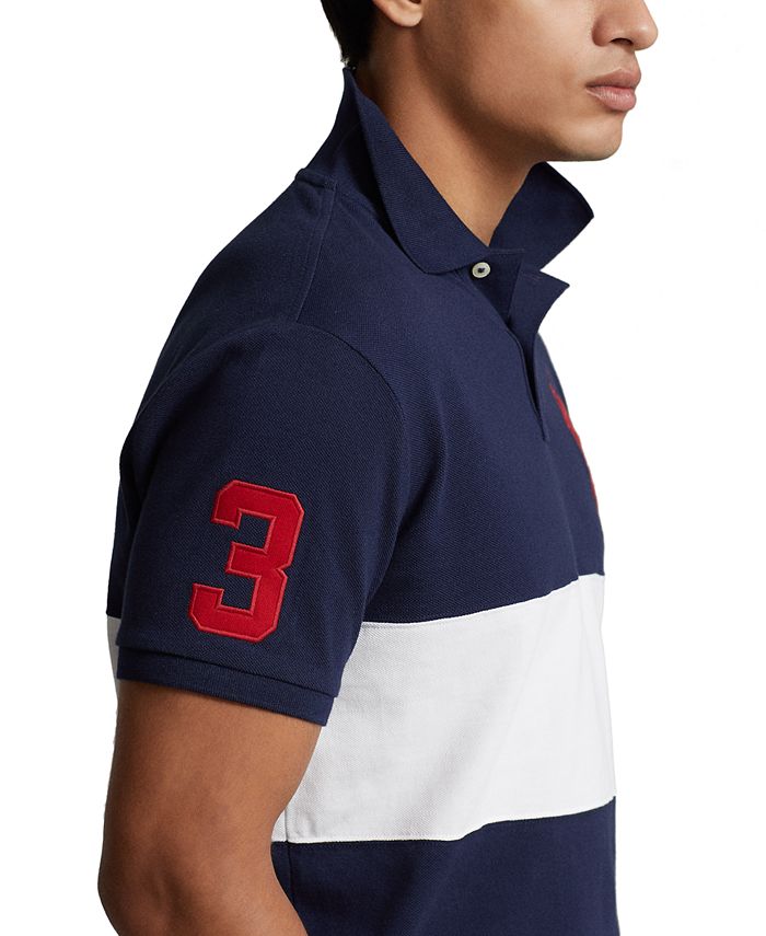 Polo Ralph Lauren Men's Custom Slim Fit Big Pony Mesh Polo Shirt - Macy's