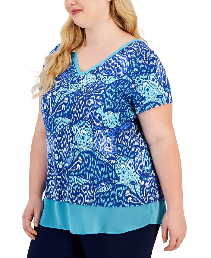 Jm Collection Plus Size Short Sleeve Top Created For Macys And Reviews Tops Plus Sizes Macys