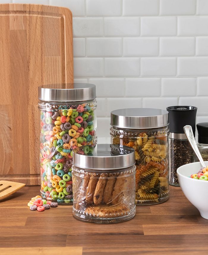 Style Setter Fleur De Lis Round Canister, Set of 3 - Macy's