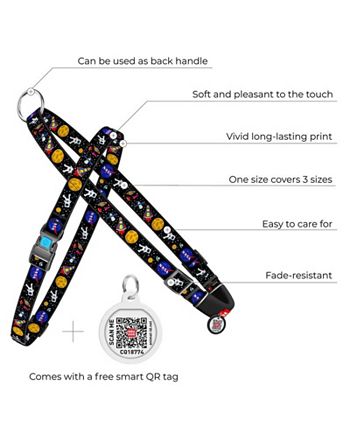 Waudog Nylon quick-release dog harness with QR passport, plastic fastex ...