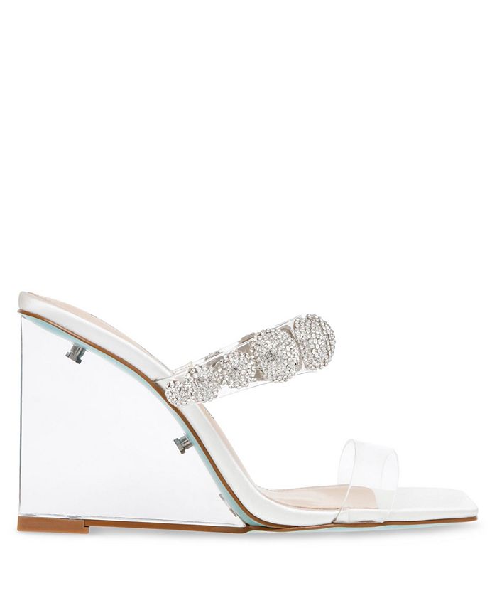 Betsey Johnson Women's Troy Lucite Wedge Evening Sandals & Reviews ...